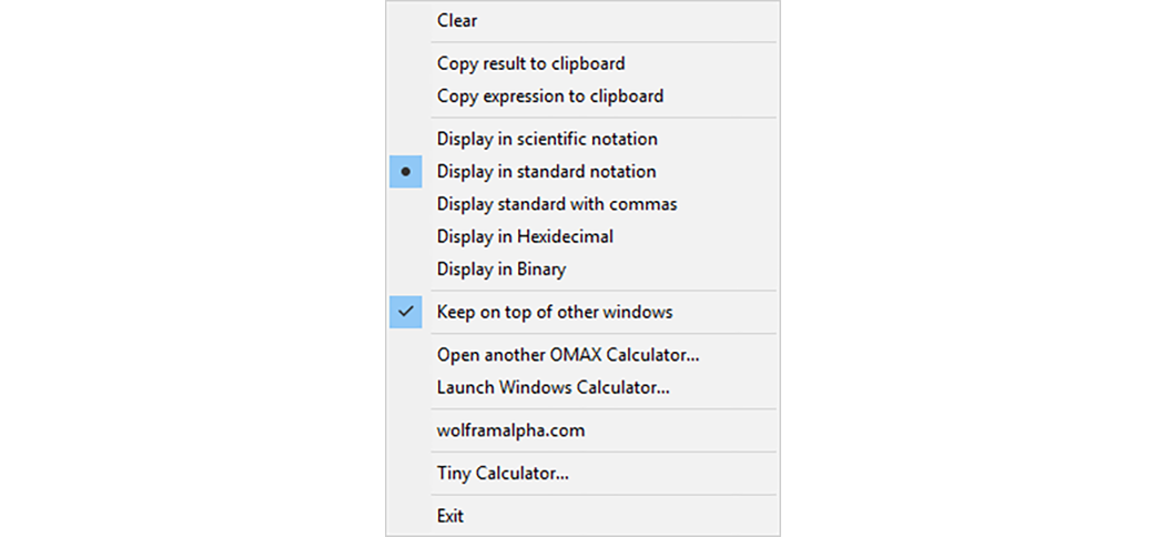OMAX Calculator Instructions