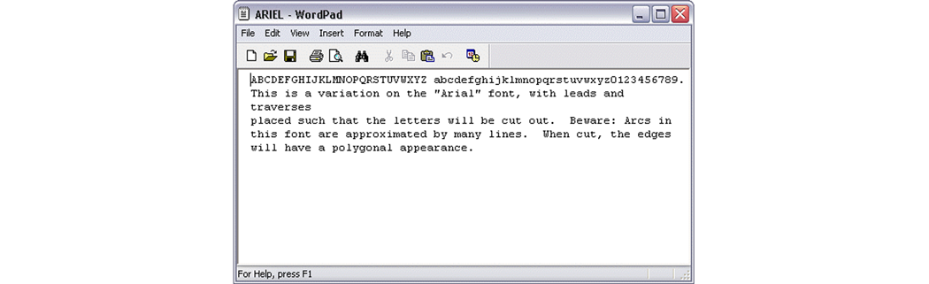 Creating your own Tool Path Fonts for LAYOUT
