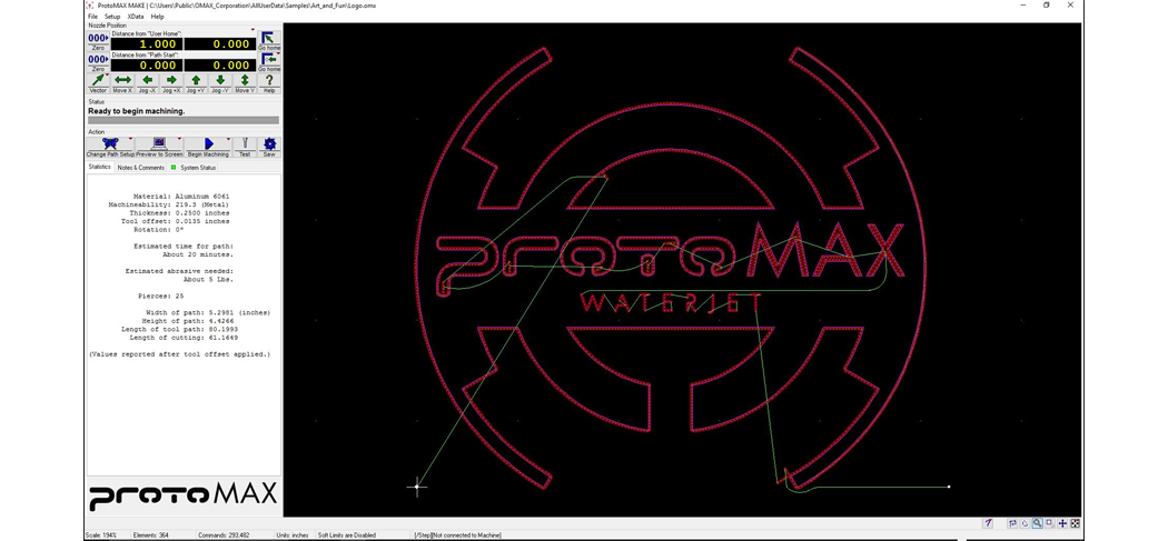 OMAX® ProtoMAX® Help